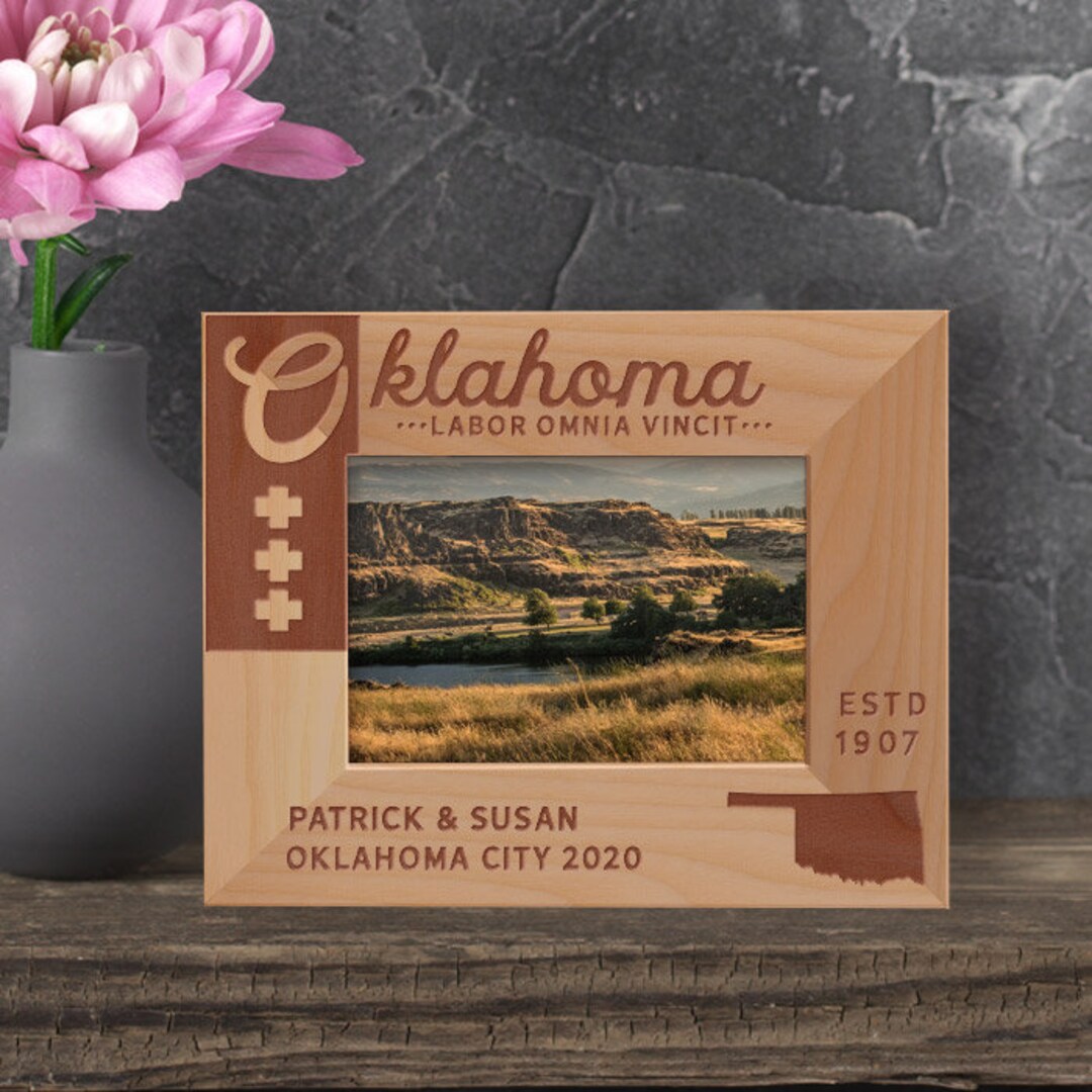 Custom Frame Oklahoma State, Personalized Picture Frame, Engraved ...