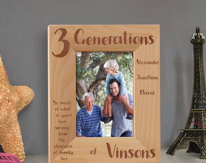 Custom Family Photo Frame Personalized Three Generations - Etsy