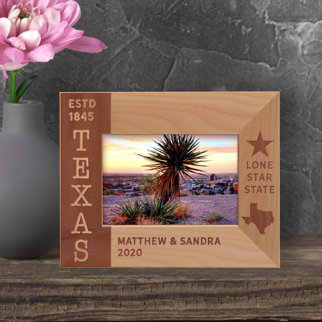 Custom Frame Texas State, Personalized Picture Frame, Engraved Picture ...