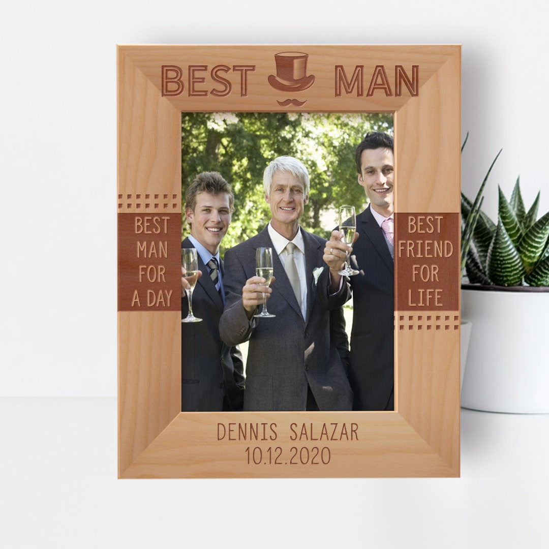 Personalized Groomsmen Photo Frame, Custom Best Man Photo Frame ...