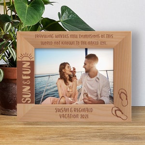 Custom Summer Vacation Picture Frame, Personalized Photo Frame, Wooden ...