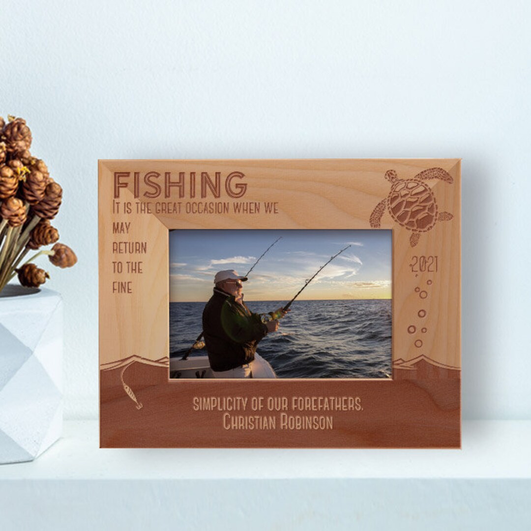 Personalized Fishing Photo Frame, Custom Fisherman Picture Frame ...