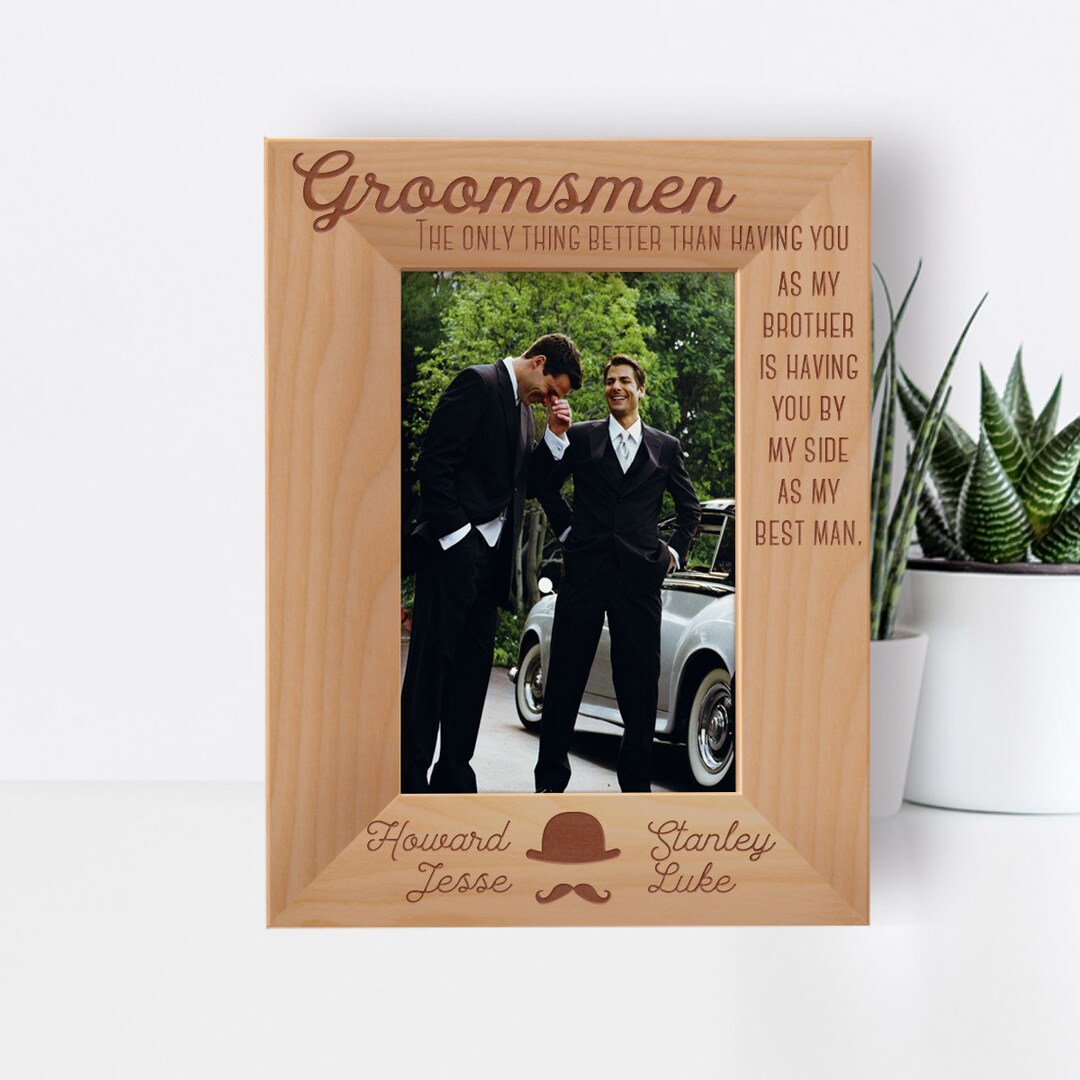 Personalized Groomsman Photo Frame, Custom My Best Man Picture Frame ...