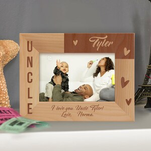 Uncle Picture Frame, Personalized Photo Frame, Engraved Wooden Frame ...