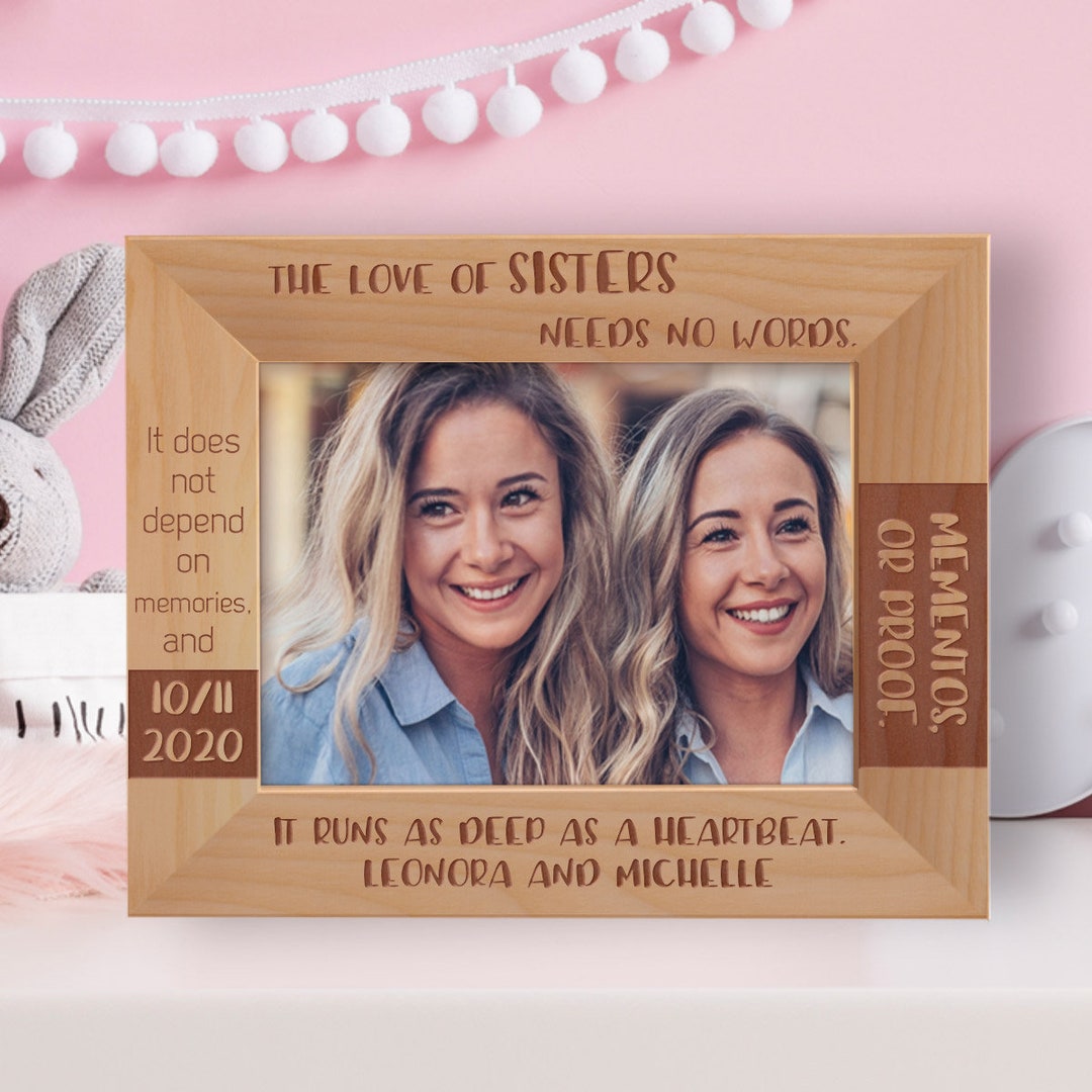 Custom Sister Picture Frame, Personalized Photo Frame, Engraved Sisters ...