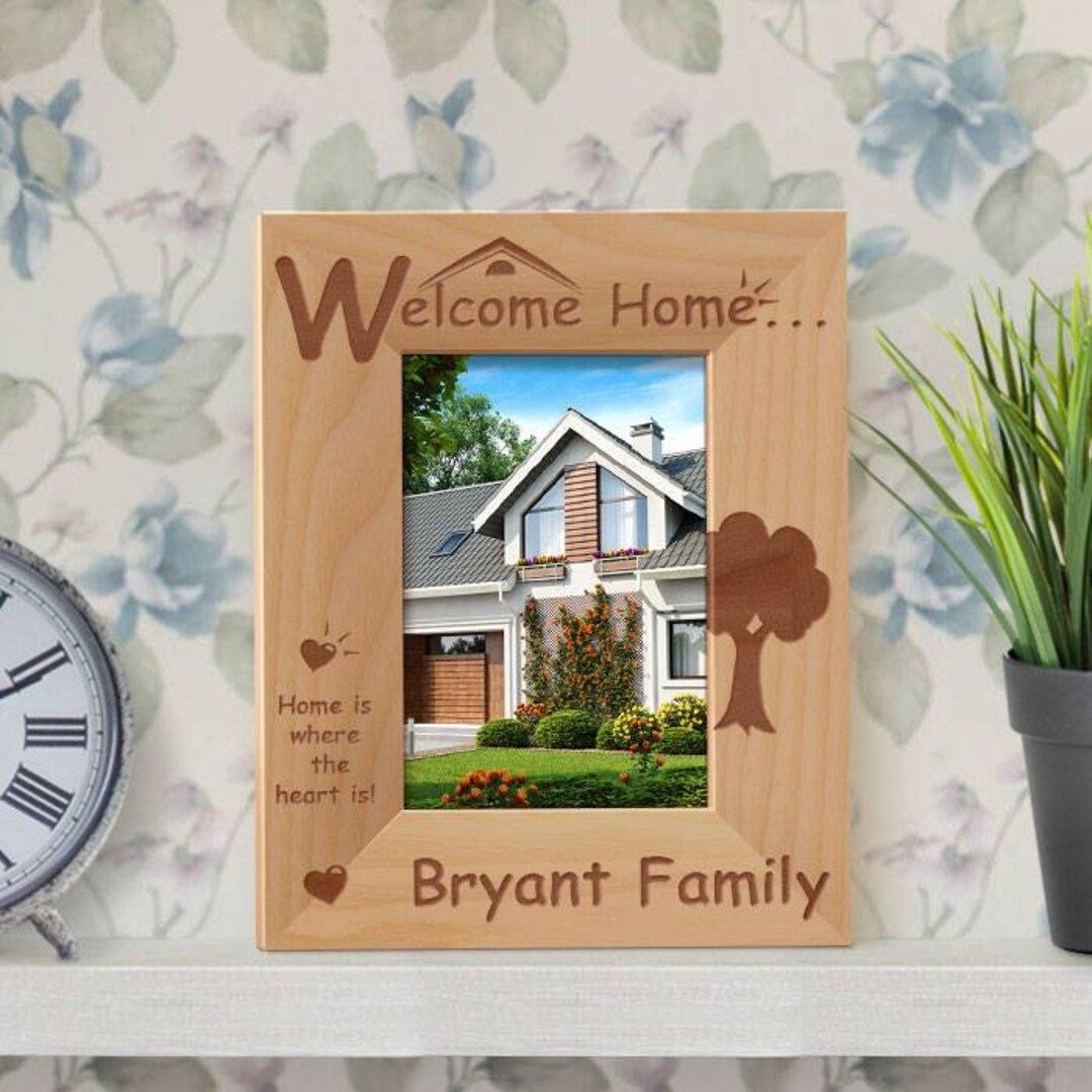 Personalized Family Photo Frame, Home Picture Frame, Home is Where the ...