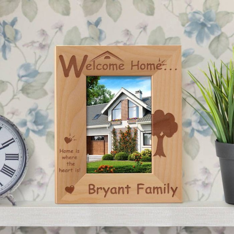 Personalized Family Photo Frame, Home Picture Frame, Home is Where the ...