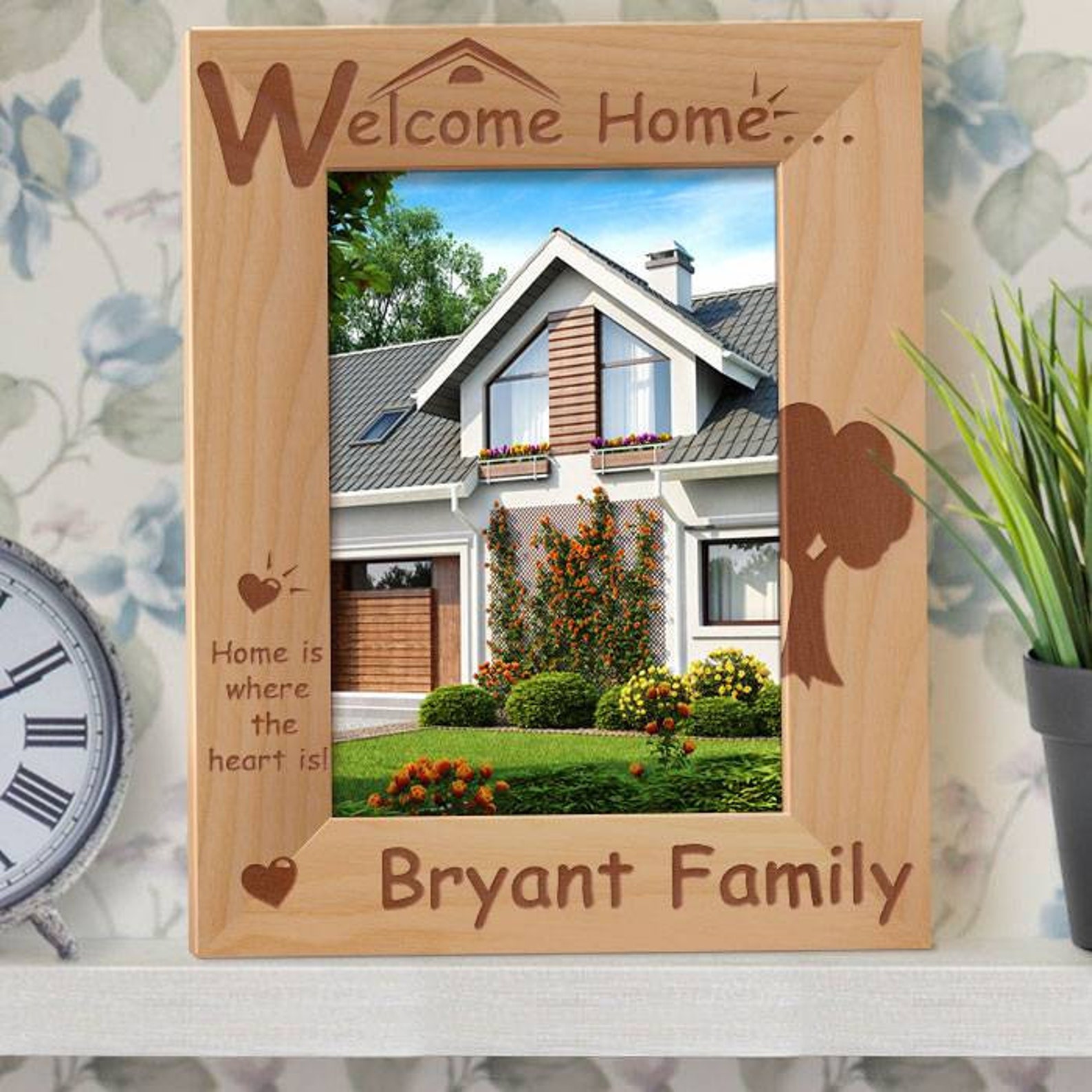 Personalized Family Photo Frame, Home Picture Frame, Home is Where the ...