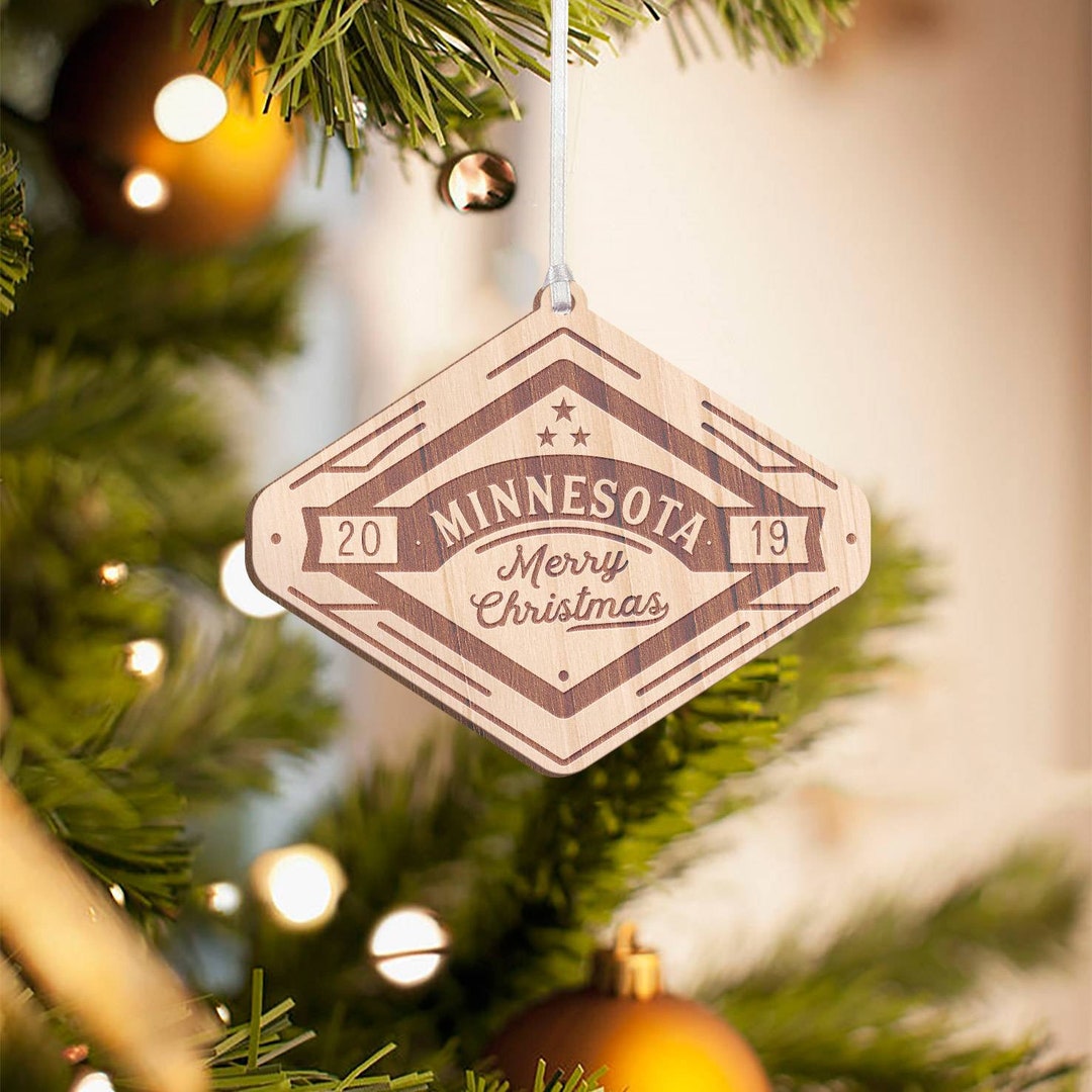 Personalized Minnesota State Ornament, Diamond Shaped Ornament ...