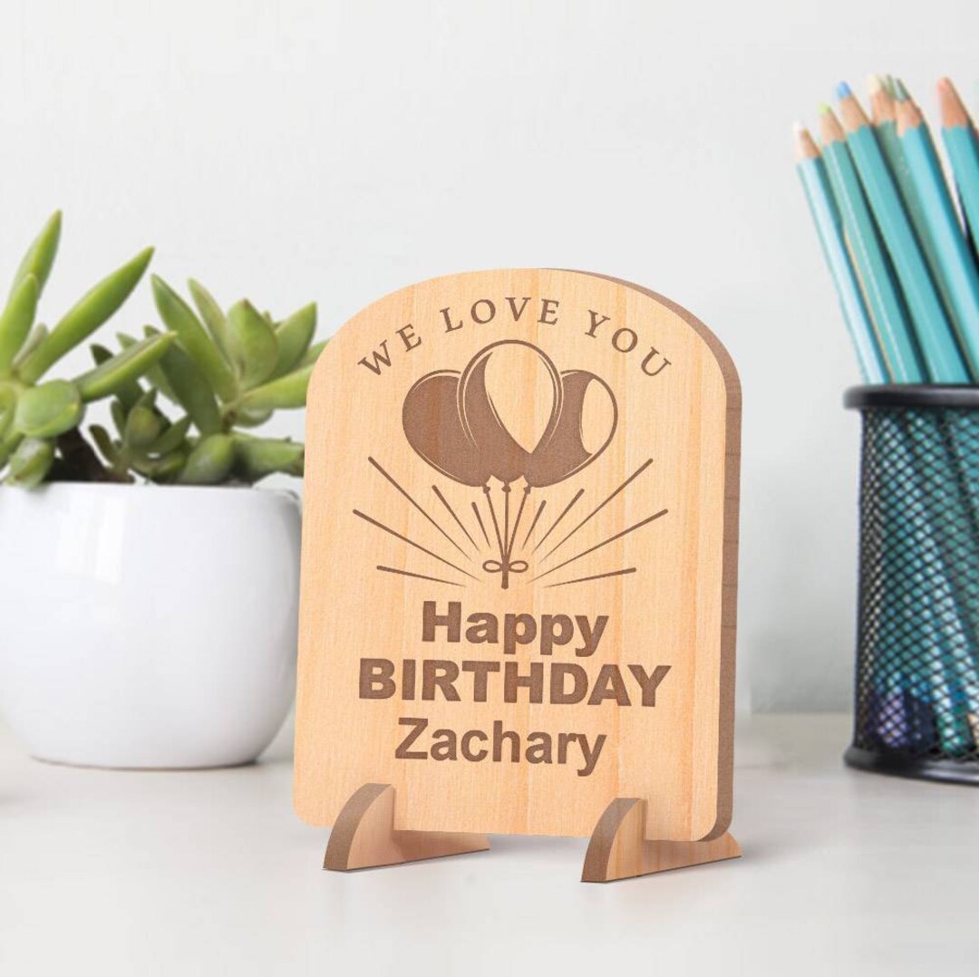Custom Birthday Card, Personalized Birthday Sign Wooden Card, Best ...