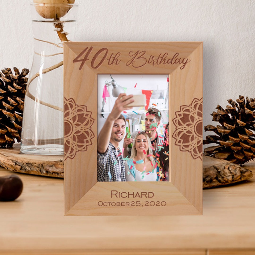 40th Birthday Personalized Wooden Frame - Etsy