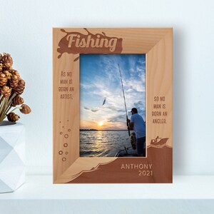 Custom Fishing Picture Frame, Personalized Photo Frame, Engraved Photo ...