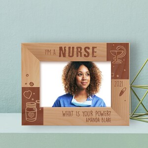 Personalized Nurse Photo Frame, Custom Photo Frame, Wooden Picture ...
