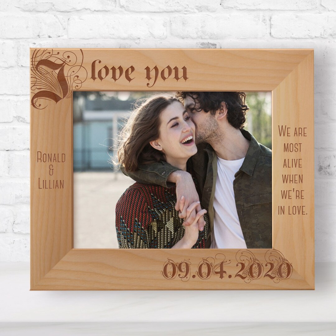 Custom Couple Picture Frame, Personalized We're in Love Picture Frame ...