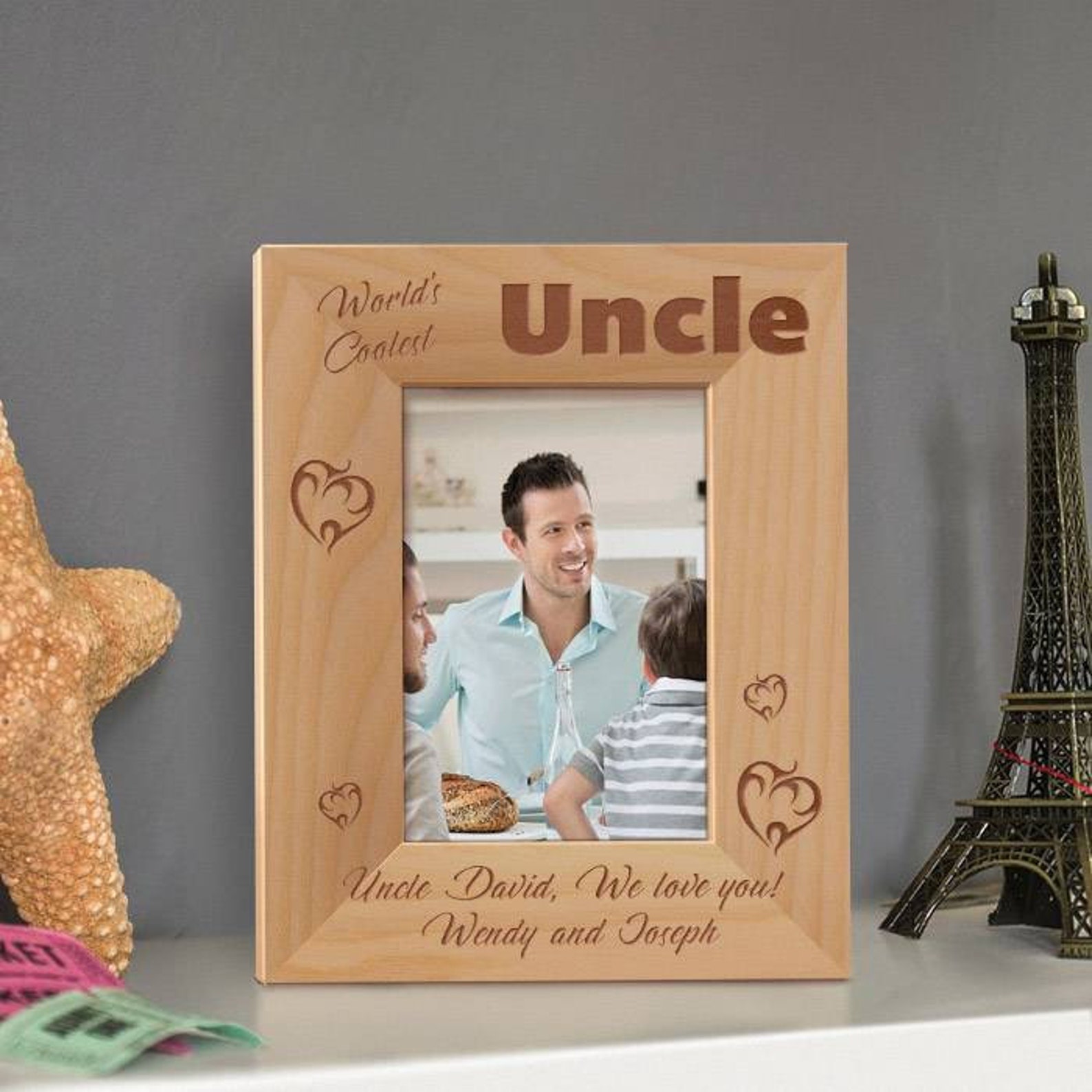 Uncle Picture Frame World's Coolest Uncle Personalized | Etsy