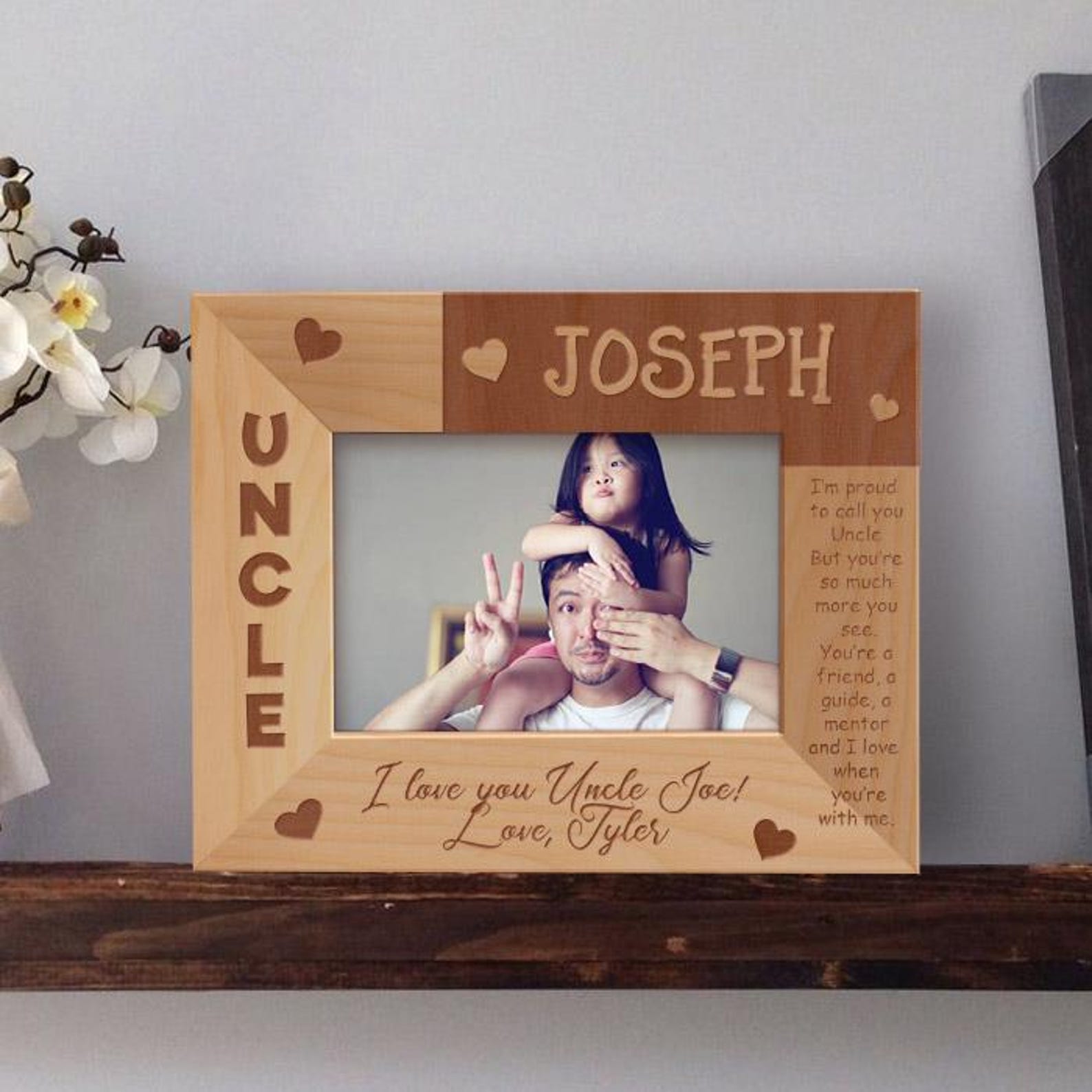 Uncle Picture Frame Personalized, Wooden Picture Frames, Uncle Gift ...