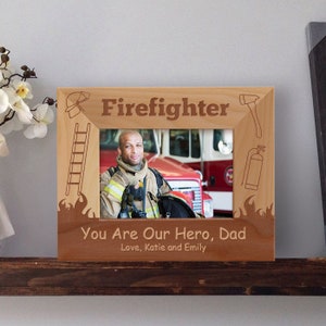 Firefighter Photo Frame Personalized Firefighter Frame Our | Etsy