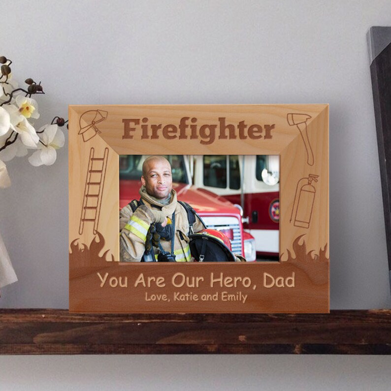 Firefighter Photo Frame Personalized Firefighter Frame Our | Etsy