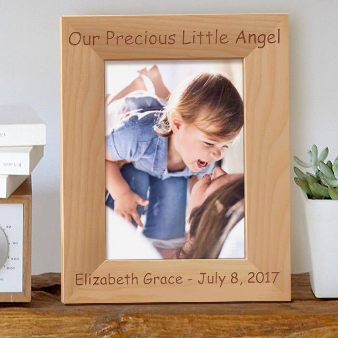Our Little Angel Picture Frame, Personalized Picture Frame, Engraved ...
