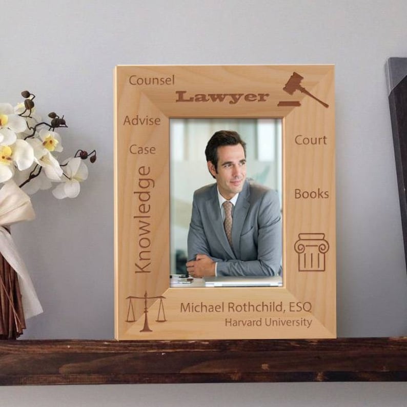 Lawyer Picture Frame, Law School Gift for Lawyer, Personalized Photo ...
