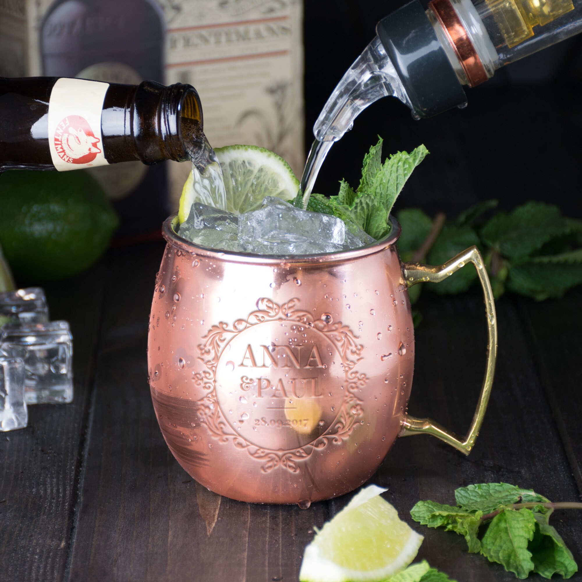 Personalized Moscow Mule Mug, Custom Name Wedding Cocktail Cup ...