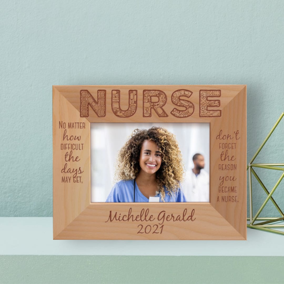 Custom Nurse Photo Frame, Personalized Photo Frame, Wooden Photo Frame ...