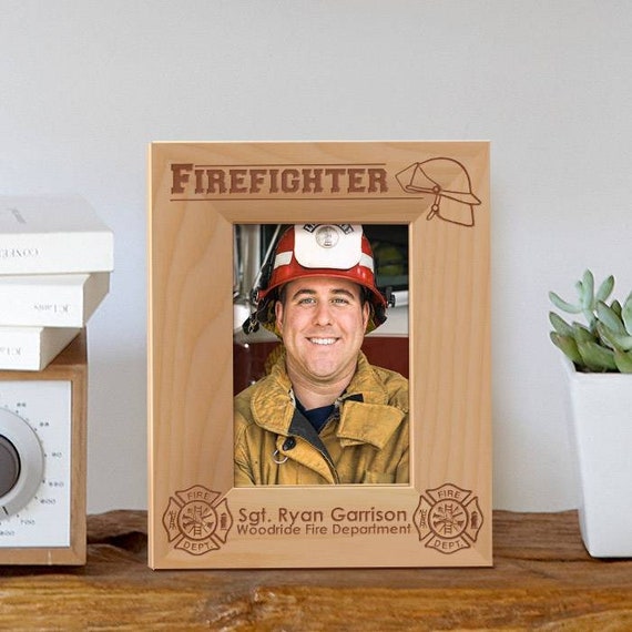 Firefighter Photo Frame Fireman Picture Frame Firefighter | Etsy