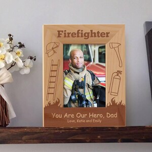 Firefighter Photo Frame, Personalized Firefighter Frame, Our Hero ...