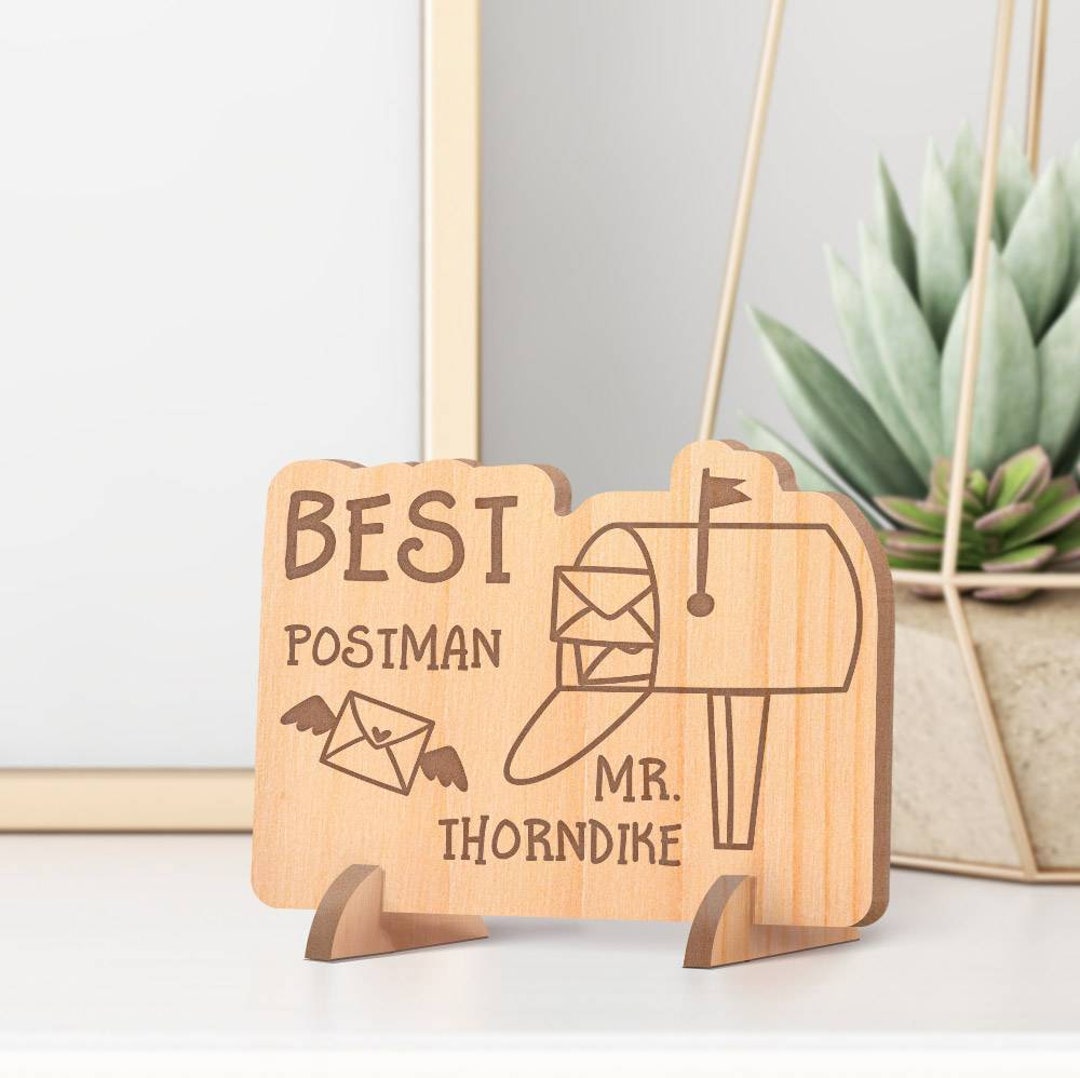 Customized Postman Card, Personalized Postal Worker Card, Engraved Mail ...