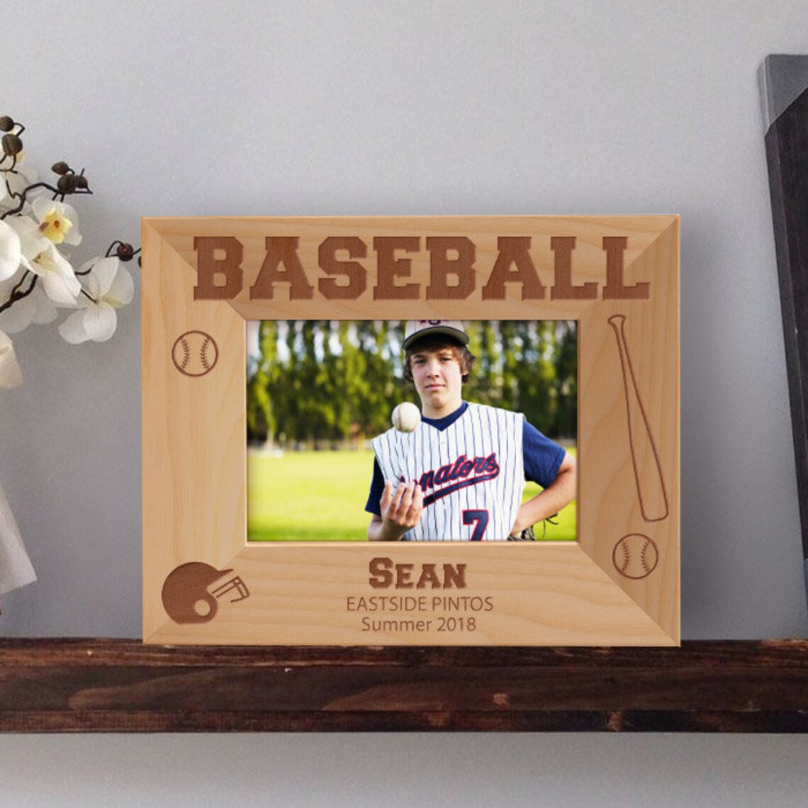 Baseball Picture Frame Personalized Picture Frames Wooden | Etsy