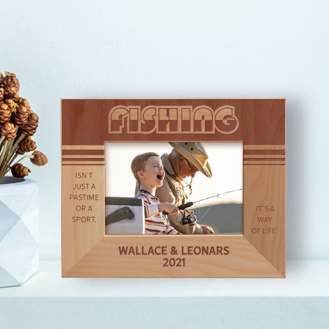 Personalized Fishing Picture Frame, Custom Photo Frame, Engraved Photo ...