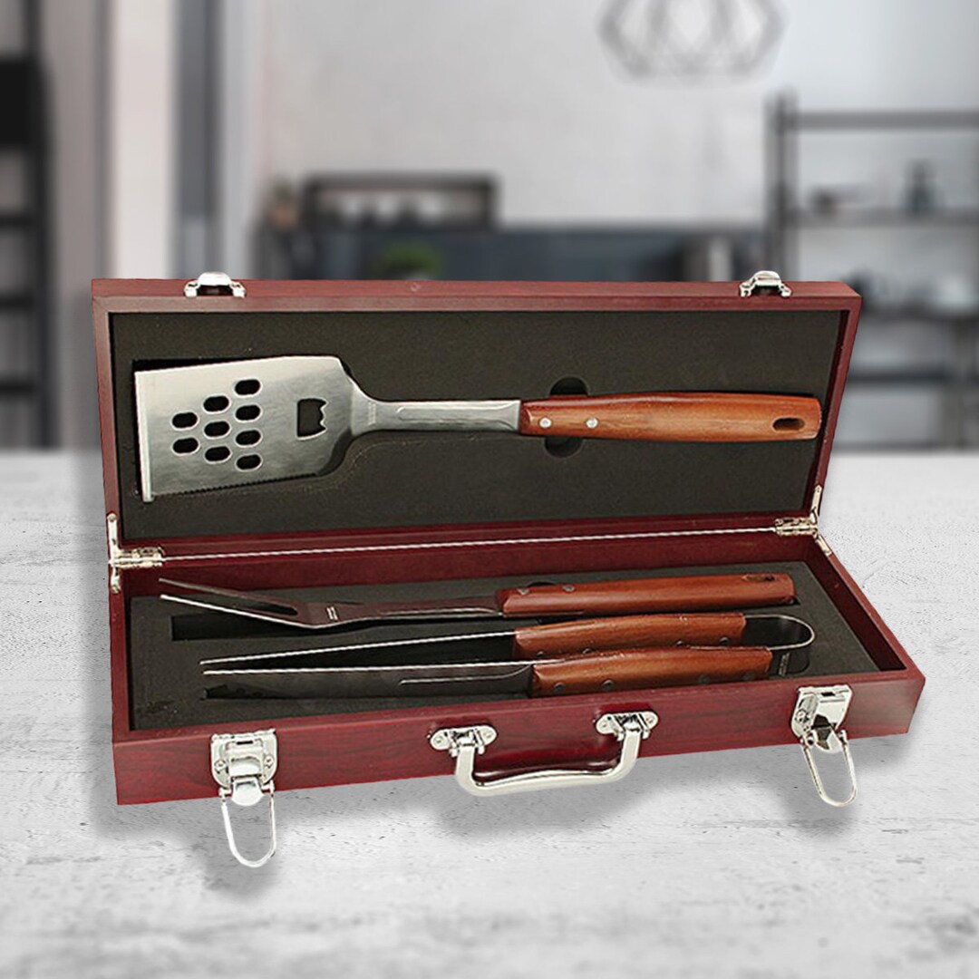Personalized Birthday BBQ Gift Set, Barbeque Grill Set in Case ...