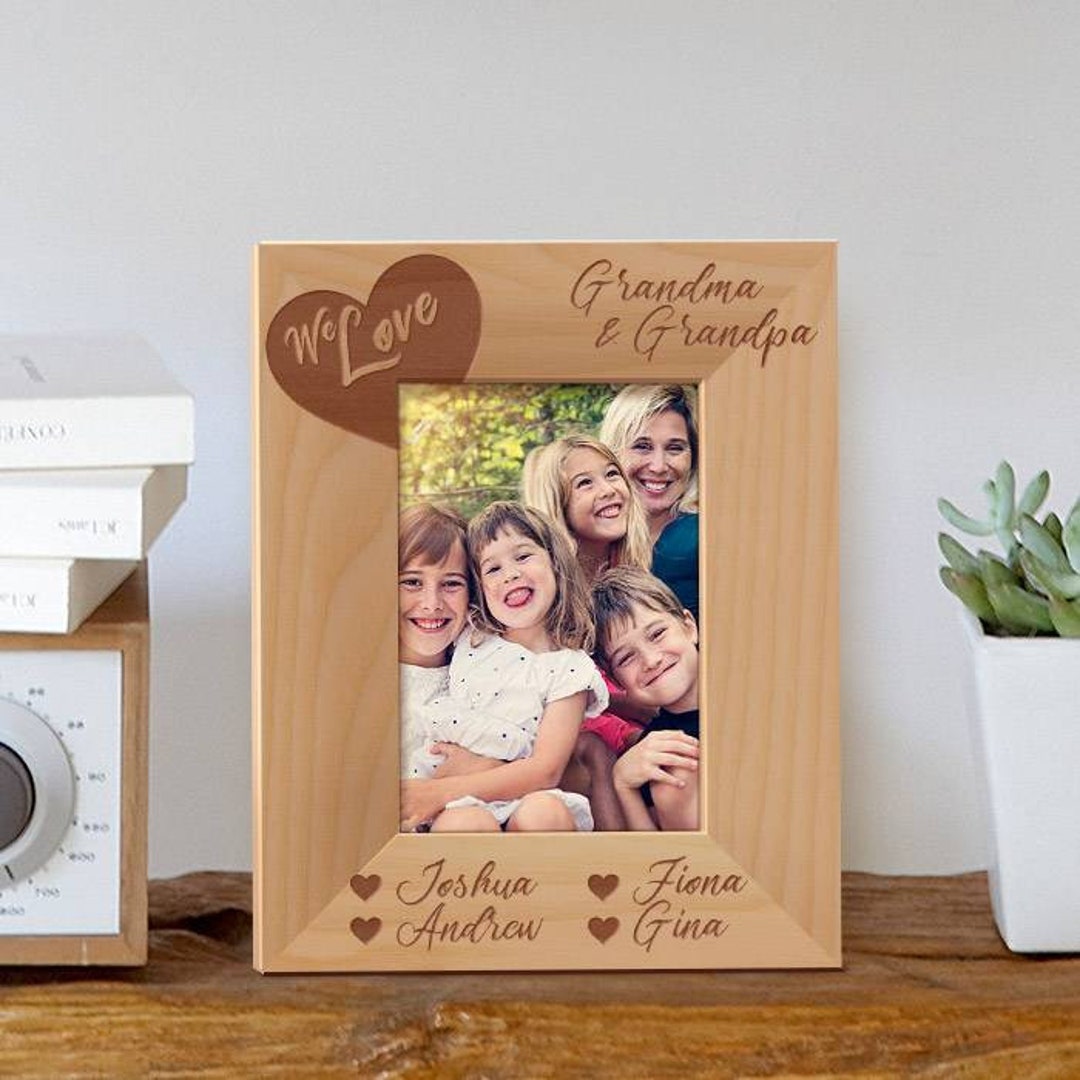 Grandparents Picture Frame, We Love Grandma and Grandpa, Granddaddy and ...