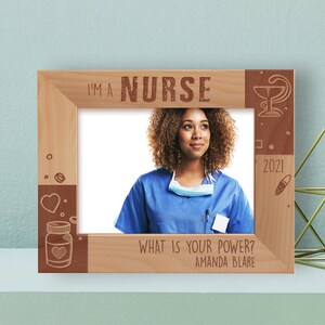 Personalized Nurse Photo Frame, Custom Photo Frame, Wooden Picture ...