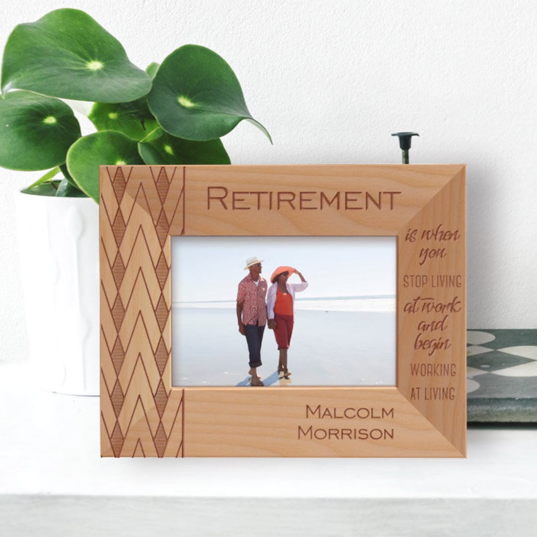 Retirement is When You Stop Living at Work Personalized Wooden Frame - Etsy