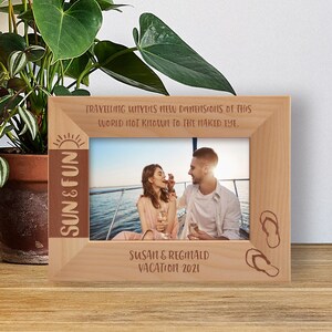Custom Summer Vacation Picture Frame, Personalized Photo Frame, Wooden ...