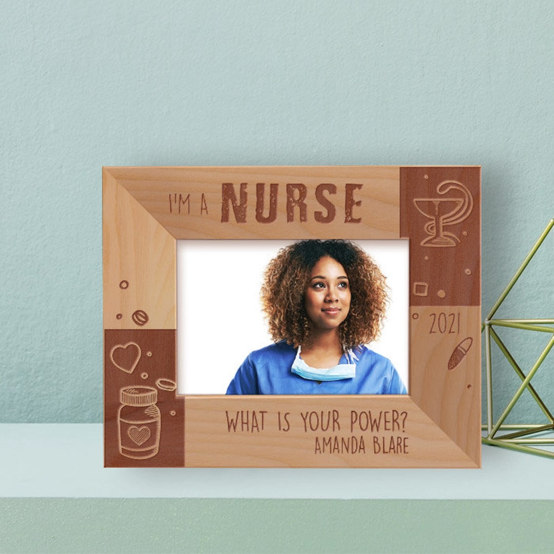 Personalized Nurse Photo Frame, Custom Photo Frame, Wooden Picture ...
