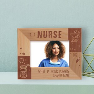 Personalized Nurse Photo Frame, Custom Photo Frame, Wooden Picture ...