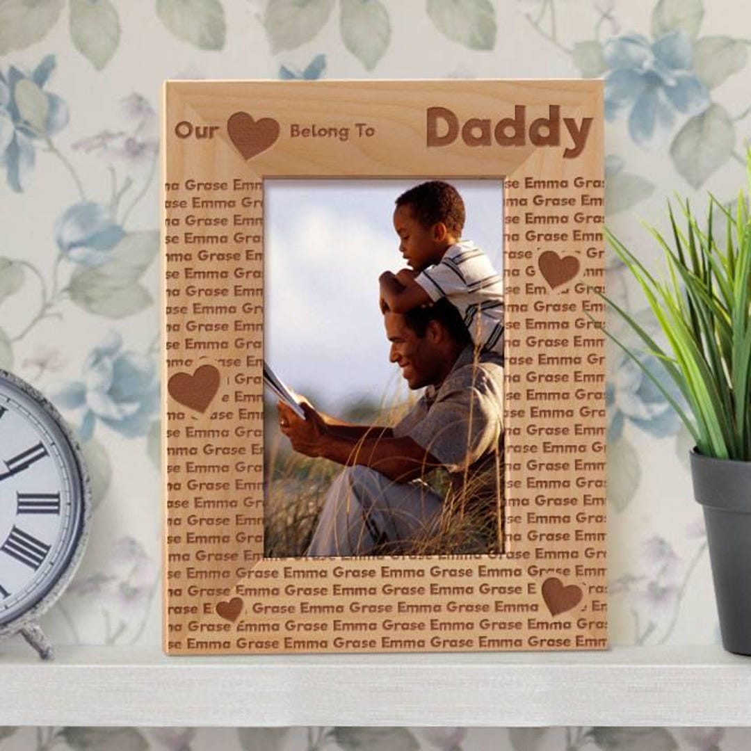 Personalized Daddy Photo Frame, Custom Father Day Photo Frame, Engraved ...