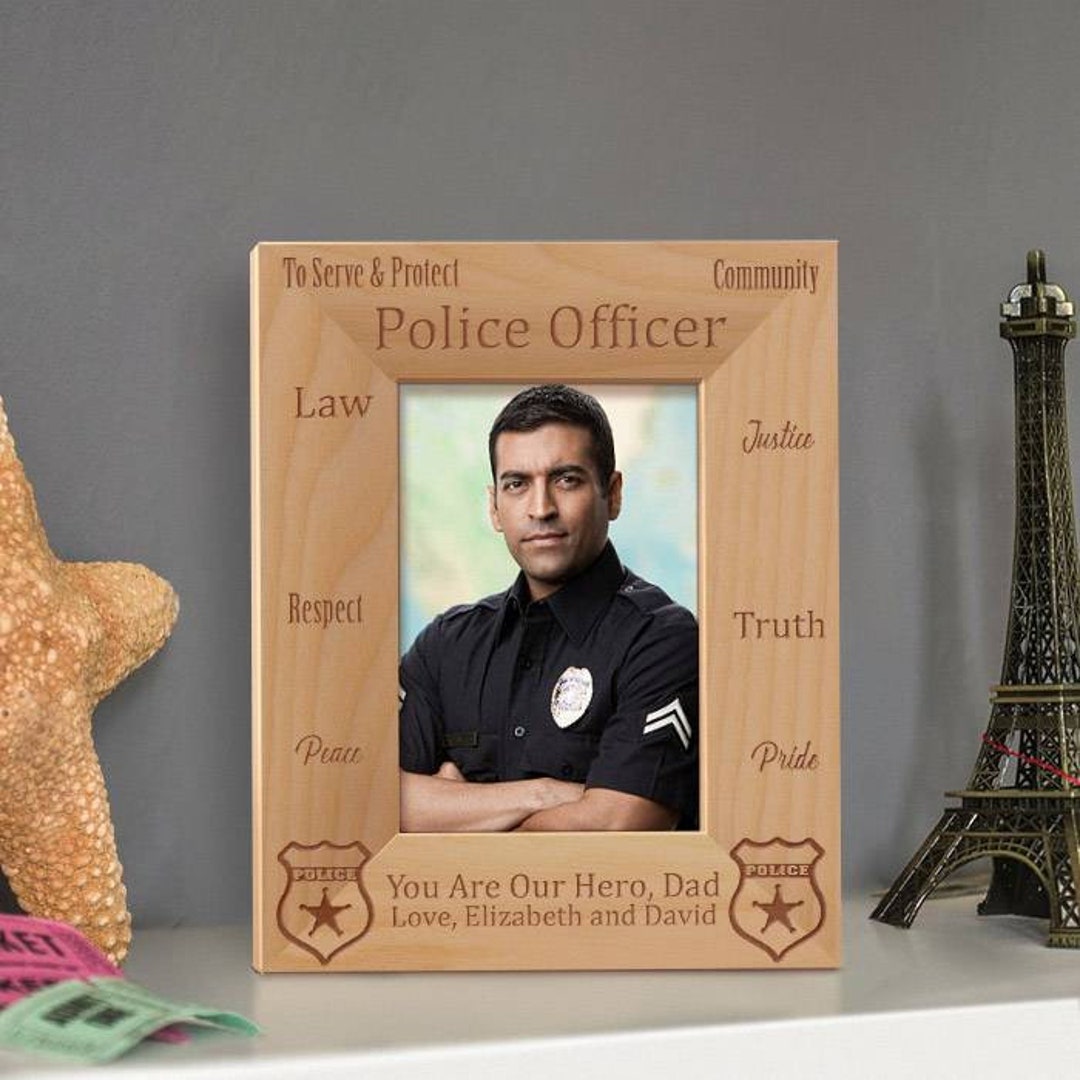 Personalized Police Officer Photo Frame, Engraved Police Picture Frame ...