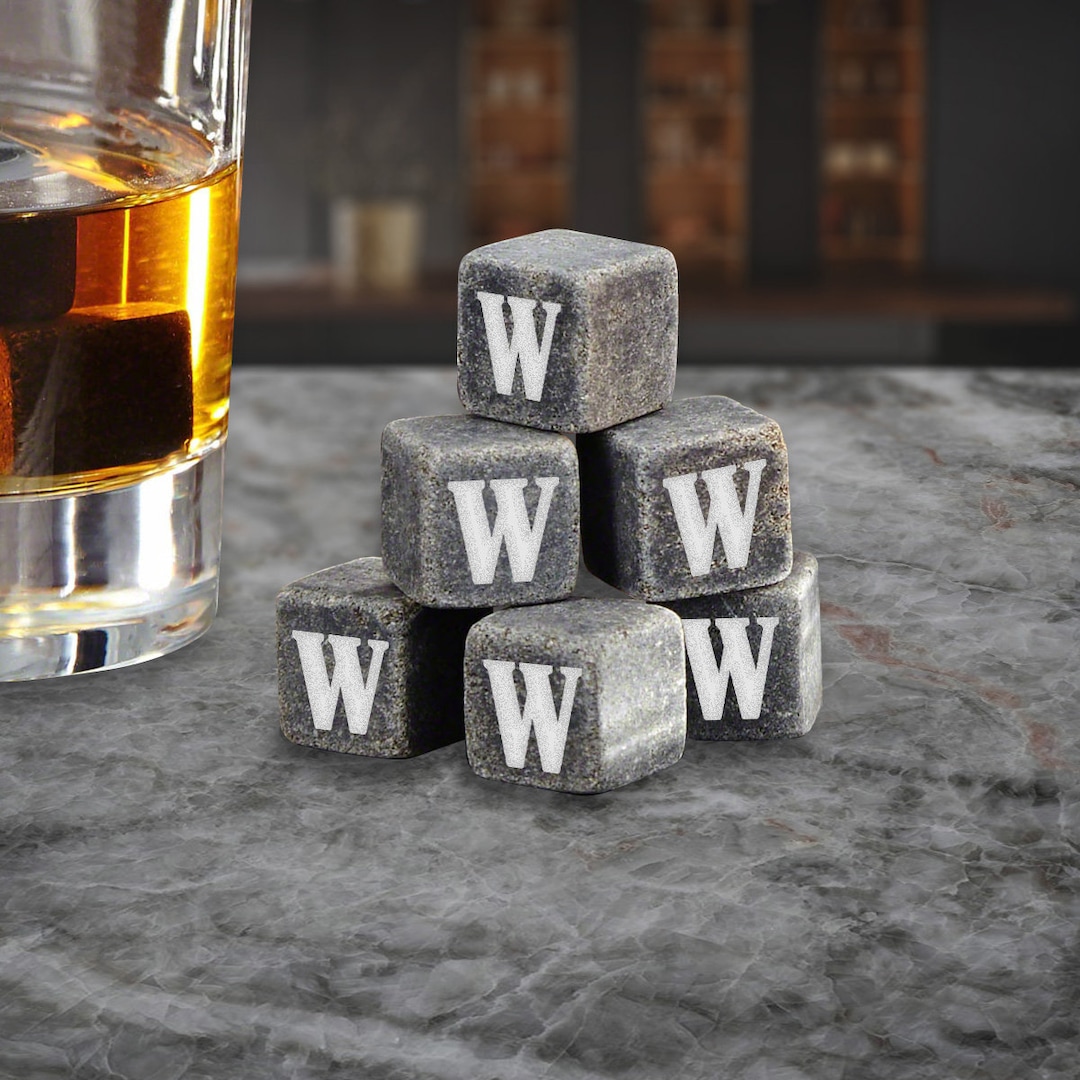 Custom Whiskey Stone Set, Whiskey Personalized Stones, Chilling Stones ...