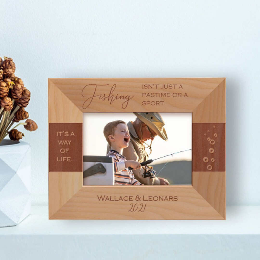 Personalized Fishing Picture Frame, Custom Photo Frame, Engraved Photo ...