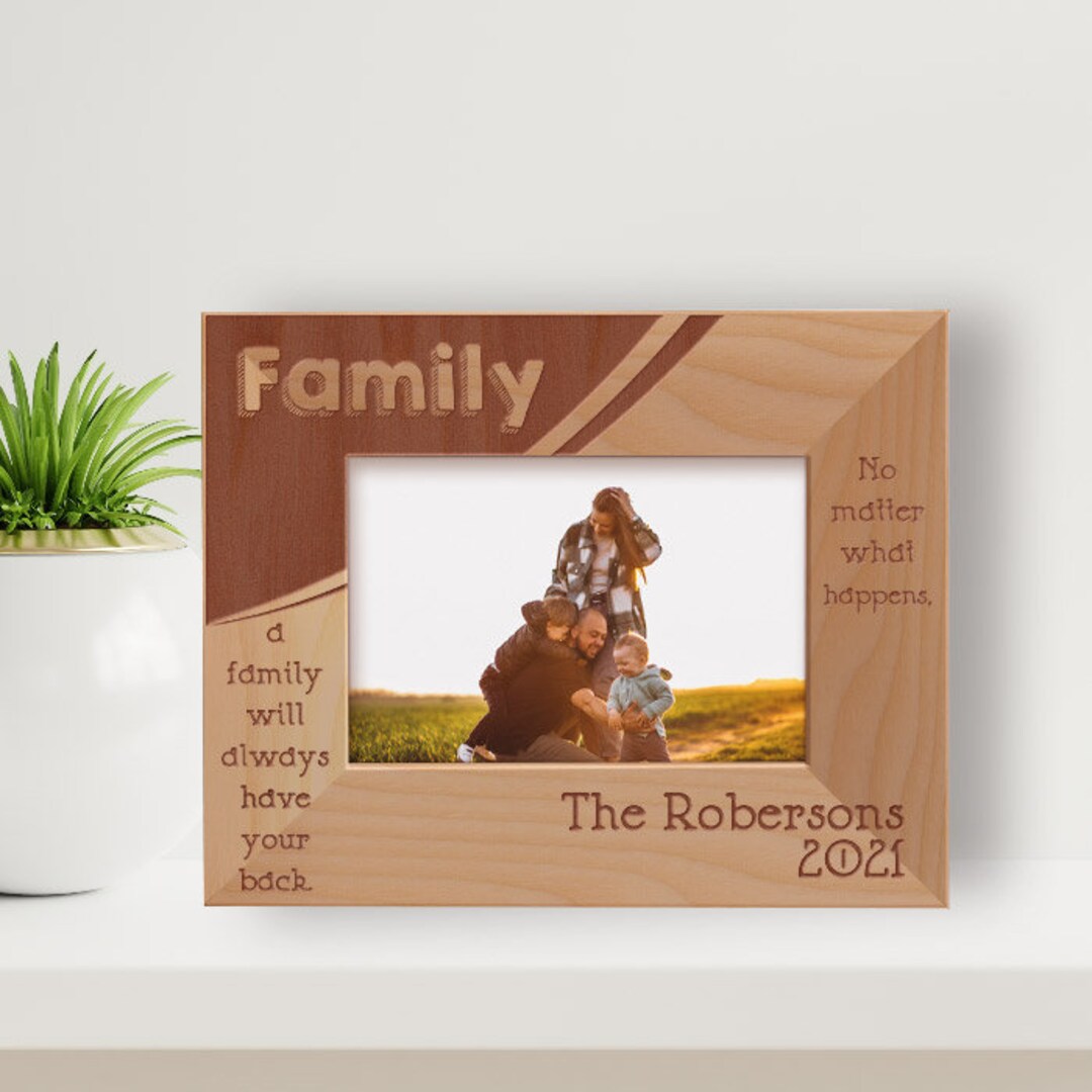 Personalized Family Frame, Engraved Family Portrait, Unique Frame Gift ...