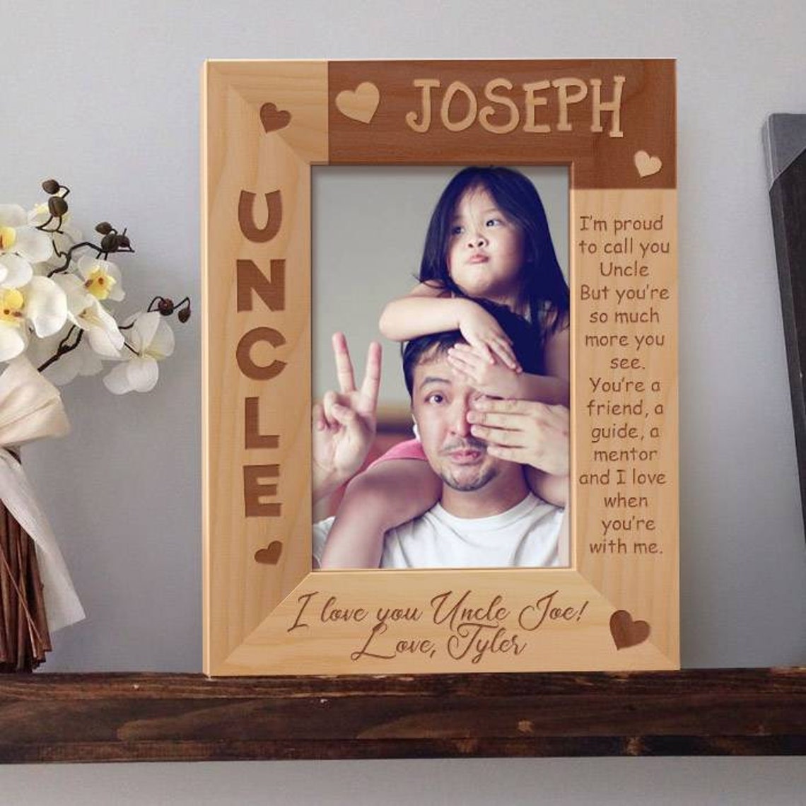 Uncle Picture Frame Personalized Wooden Picture Frames Uncle | Etsy