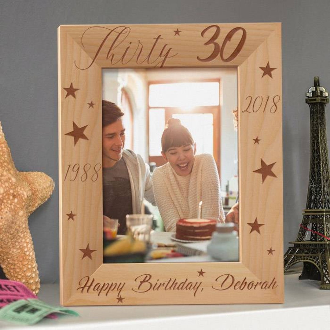 30th Birthday Picture Frame, Happy Birthday Photo Frame, Engraved ...
