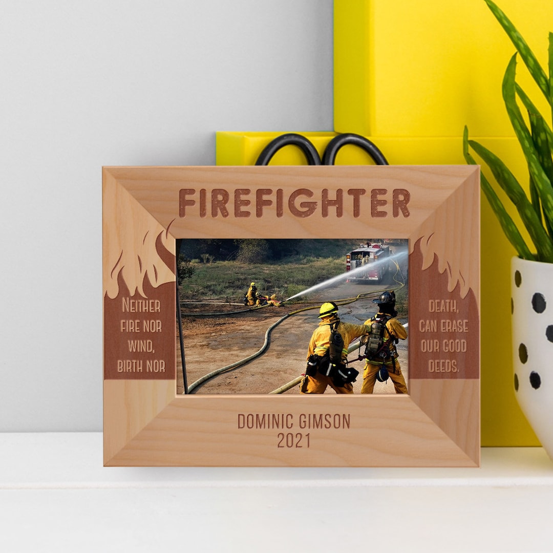 Custom Firefighter Picture Frame, Personalized Firemen Picture Frame ...