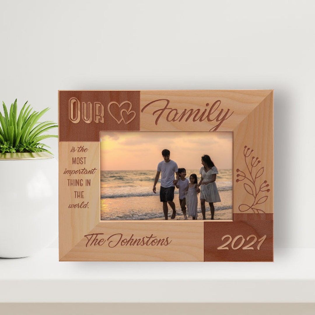 Personalized Family Picture Frame, Customized Wooden Frame for Family ...