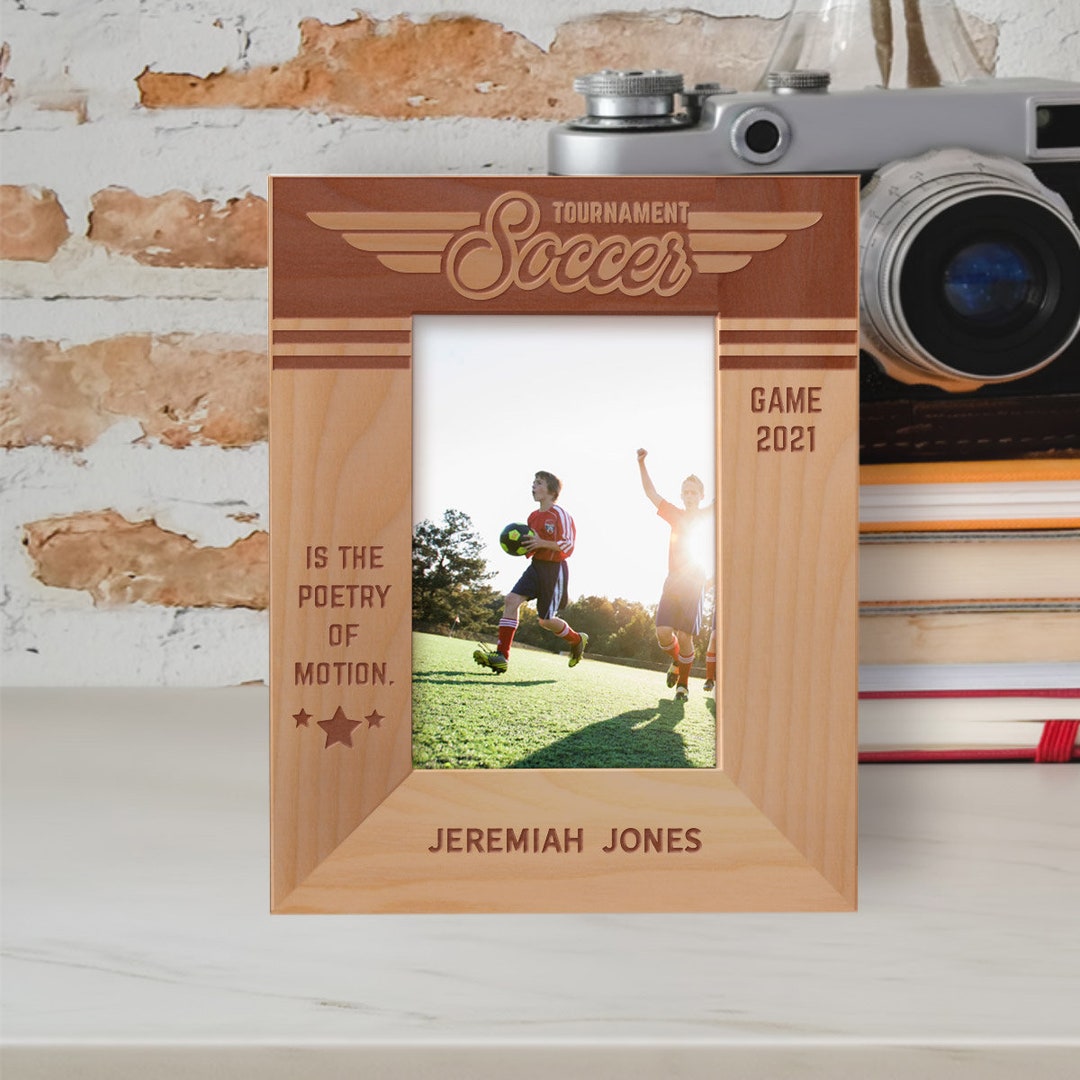 Personalized Soccer Photo Frame, Custom Picture Frame, Wooden Photo ...