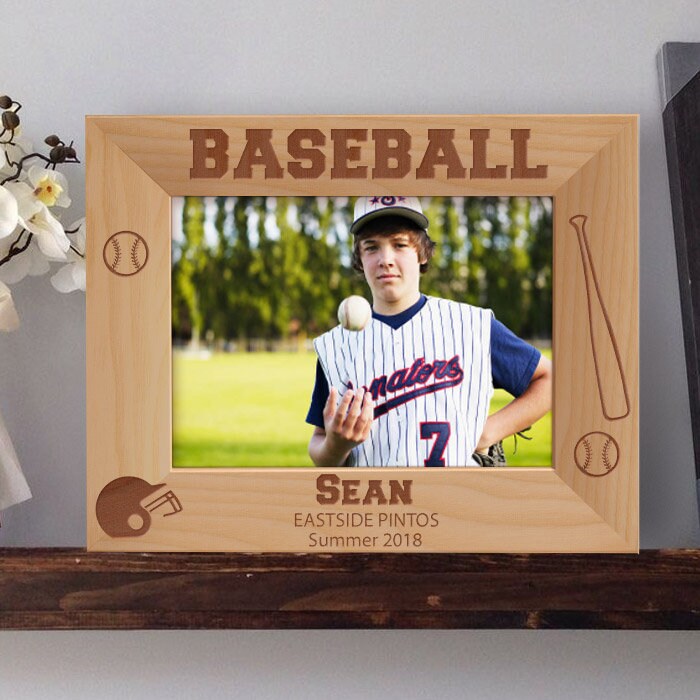 Custom Baseball Picture Frame, Wooden Photo Frame, Personalized Photo ...