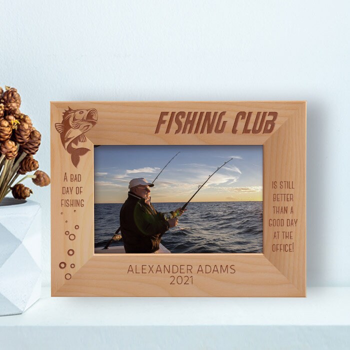 Custom Fishing Picture Frame, Personalized Fishing Club Photo Frame ...